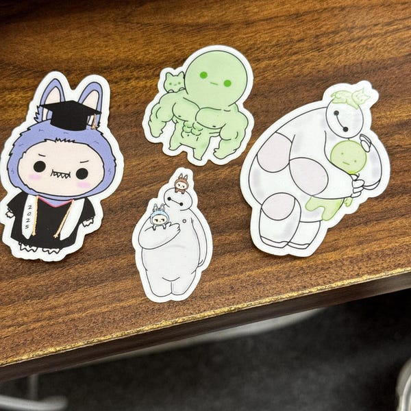 The Monster Labubu Graduation Vinyl Sticker - Etsy