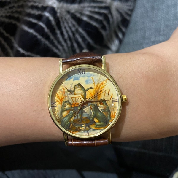 Frog Chorus Leather Watch, Frog Chorus Ladies Watch, Unisex Watch ...