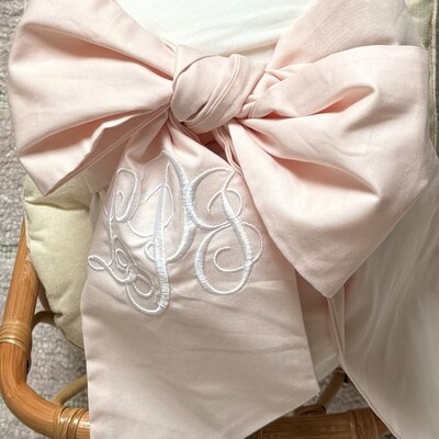 Monogrammed Baby Sash Swaddle Bow Sash Newborn Embroidered Bow Sash ...