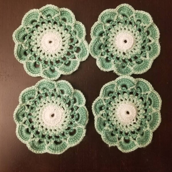 Crochet PATTERN "greek Islands" Coasters. Colorful Crochet Coasters ...
