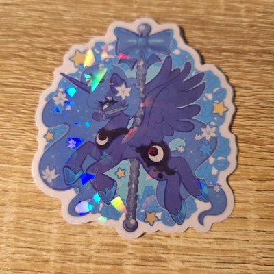 3 X 3 Carousel MLP Celestia and Luna Holographic Vinyl Stickers - Etsy