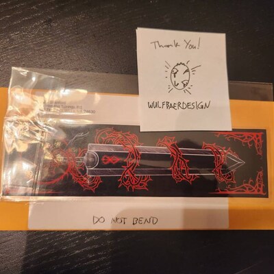 Dragonslayer Sword Sticker, Guts Sword Waterproof Vinyl Sticker, Dark ...