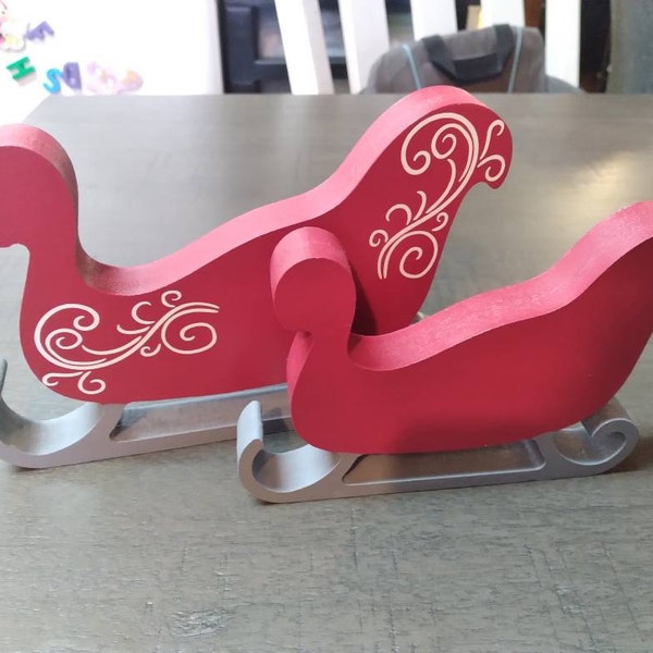 Sleigh Wood Cutout- DIY Santa Sleigh- Wood Holiday Craft- Christmas ...
