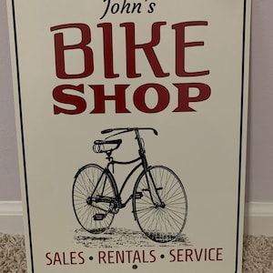 Bike Shop Sign, Vintage Bicycle Sign, Personalized Bike Sign, Custom ...
