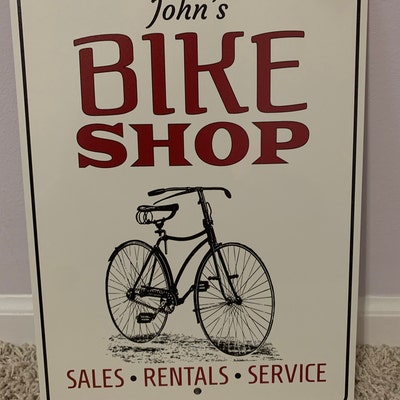 Bike Shop Sign, Vintage Bicycle Sign, Personalized Bike Sign, Custom ...