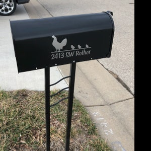 Mailbox Address With Chicken and Chicks Decal - Chickens - Mailbox ...