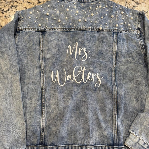Embroidered Bride Denim Jacket, Bride Jean Jacket, Future Mrs Jacket ...