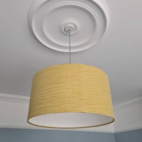 Striped Mustard Yellow Scandinavian Fabric Lampshade Handmade by Vivid ...
