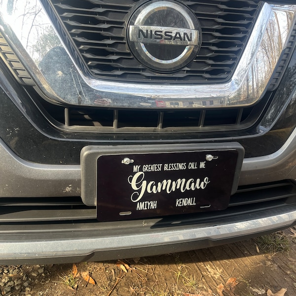 Grandma Personalized License Plate, Name Car Tag, Vehicle Tag, Custom ...