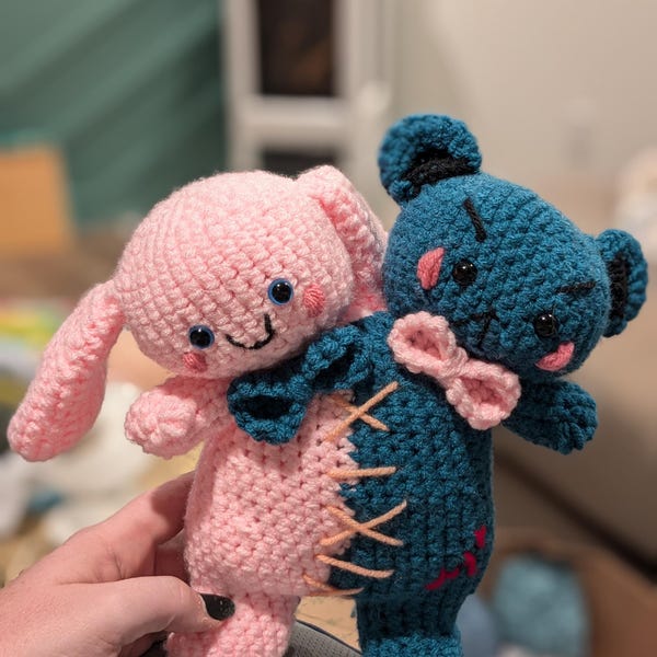 Crochet Pattern Two Headed Plushie, Bunny, Bear, Halloween, Kawaii ...