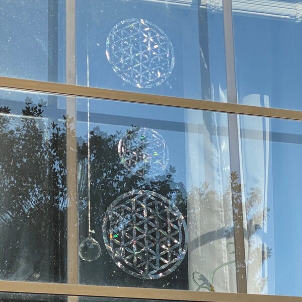 Flower of Life Mandala Window Cling - Bird Strike Prevention Decals ...