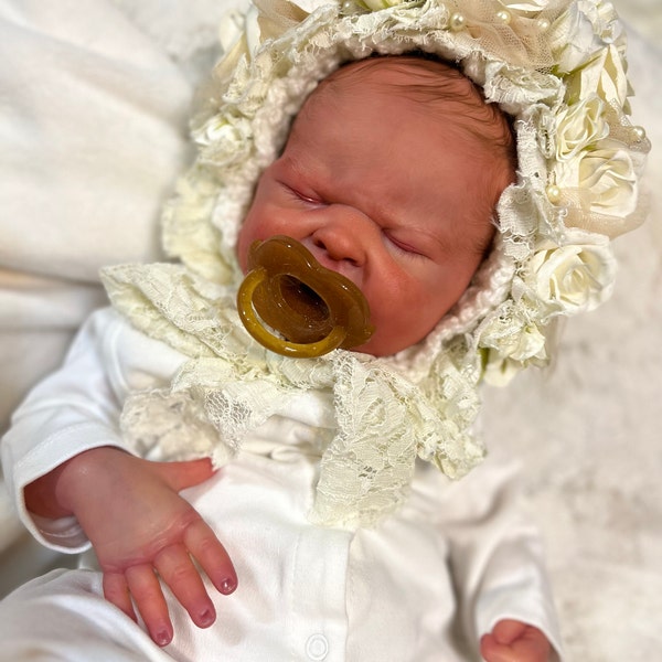 Flower Bonnet for 12-24 Months Old Green, Brown Colour Photography Prop ...