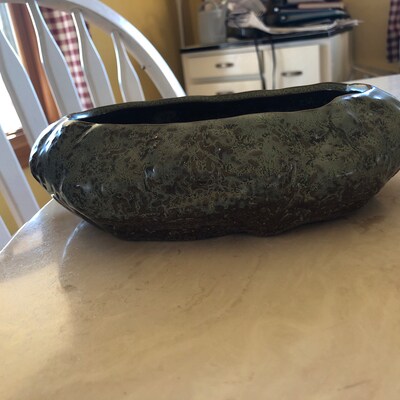 Premium Large Shallow Succulent Planter Pot, Ceramic With Decorative ...