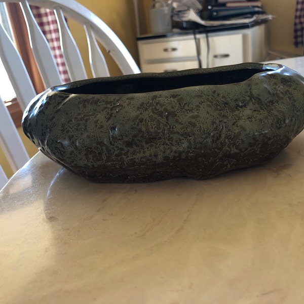 Premium Large Shallow Succulent Planter Pot, Ceramic With Decorative ...