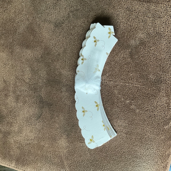 Cream, White and Gold Foil Brushed Wrappers , Rustic Cupcake Wrappers ...