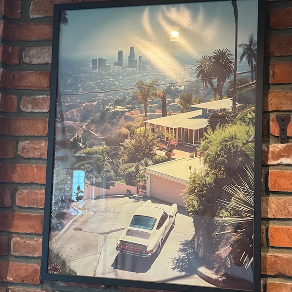 Palm Springs Retro Pool Poster – 80s Photo Print With Pink Umbrellas ...