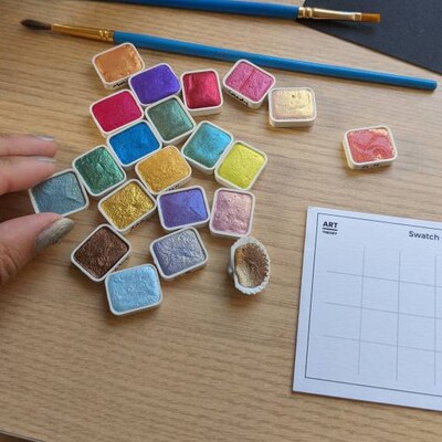 MICA DOTCARDS Handmade Watercolors Mica Metallic Dot Cards - Etsy