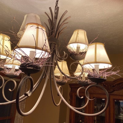 8 Birch 3 CANDLE RING WREATHS for Primitive Country Chandelier - Etsy