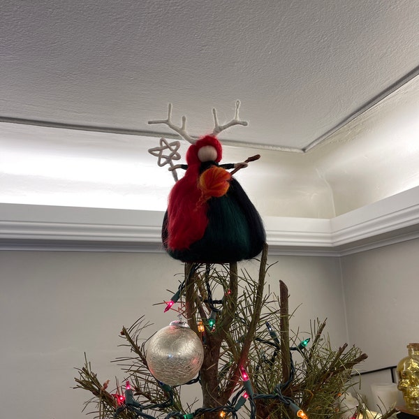 Elven Tree Topper Wiccan Tree Topper Pentacle Tree Topper Felted Tree ...