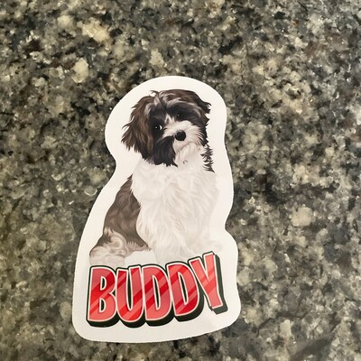 Personalized Dog Stickers Hand Drawn Custom Pet Sticker, Custom Dog ...
