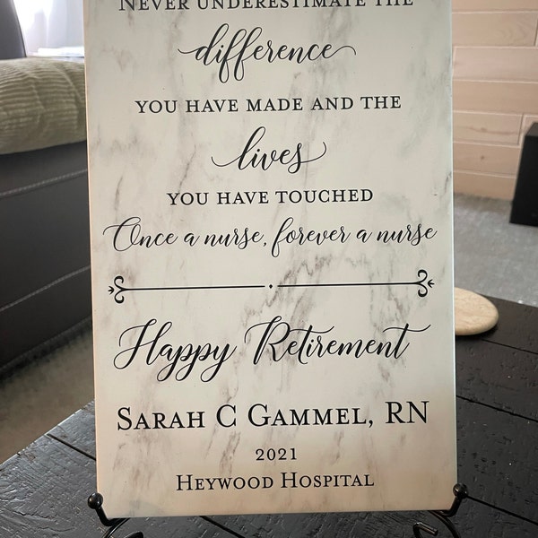 Forever A Nurse Retirement Tile Plaque Gift for RN, Cna, Lpn, Aprn ...