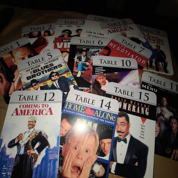 Movie Poster Table Numbers Custom Double Sided Almost Any Movie ...