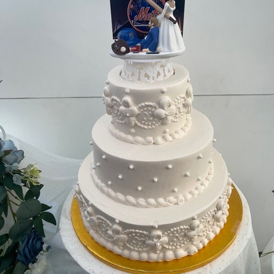 NEW YORK METS Baseball or Your Team Bride and Groom Funny Wedding Cake ...