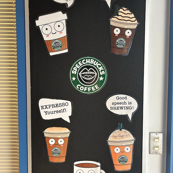 Printable Coffee Welcome Sign Door Decor Kit for Coffee Shop Themed ...