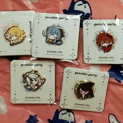 GACHA Genshin Party Chibis Hard Enamel Pins SET B - Etsy