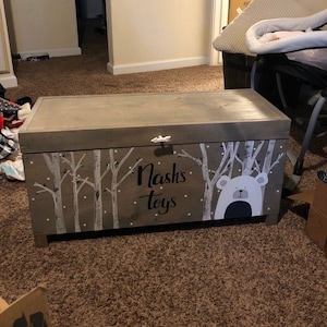 Toy Box Rolling Toy Box Toy Box Kids Toy Chest Wood Toy Box Toy Box on ...