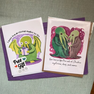 Wendigo Cryptid Valentines Day Card, Wendigo Art, Horror Valentines Day ...