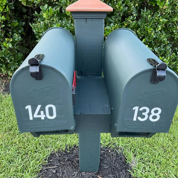 Custom Modern Contemporary Mailbox Address Vinyl Decal | Reflective ...