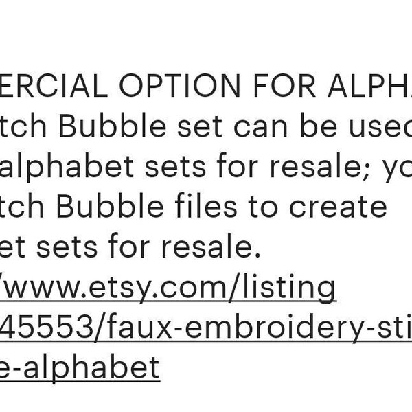 Stitch Bubble Faux Embroidery Alphabet, Commercial Use Create + Sell ...
