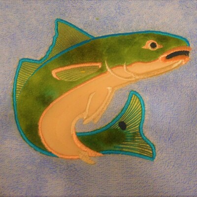 Red Fish or Trout APPLIQUE Embroidery Designs 4 Sizes Included INSTANT ...