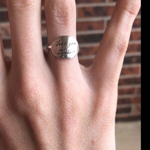 Engraved Handwriting Ring Custom Signature Ring Engraved Name Ring ...