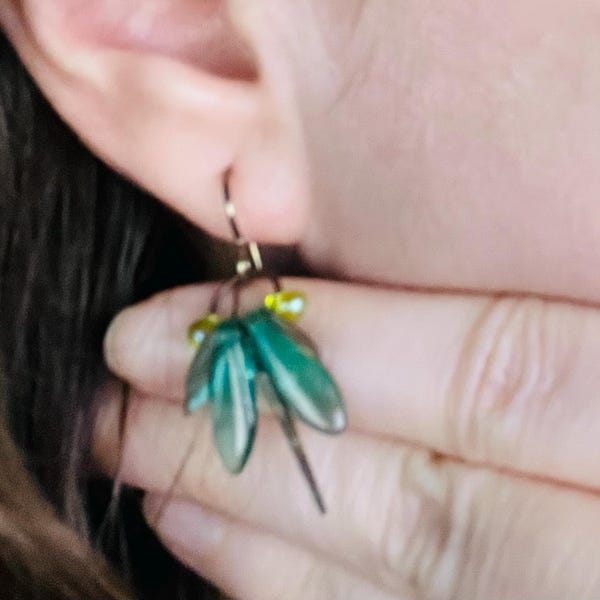 Shimmery Moth * Unique Bug Earrings * Interpretive Design - Etsy