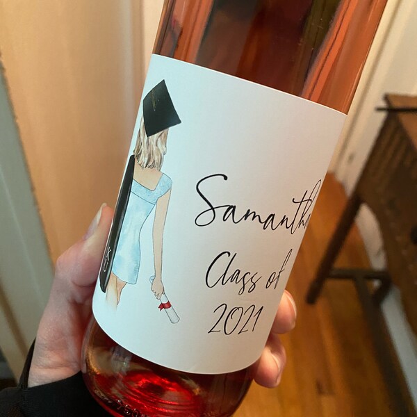 Custom Graduation Champagne Label | Class of 2025 Personalized Gift ...