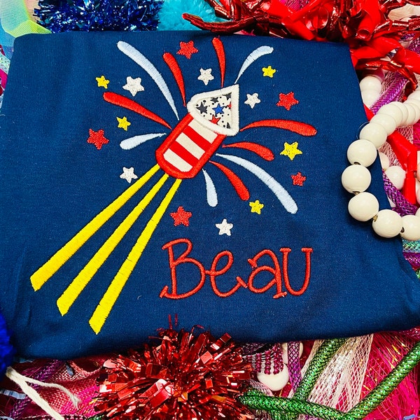 Firecracker Satin Applique, 4th July Design, INSTANT DOWNLOAD, Multiple ...