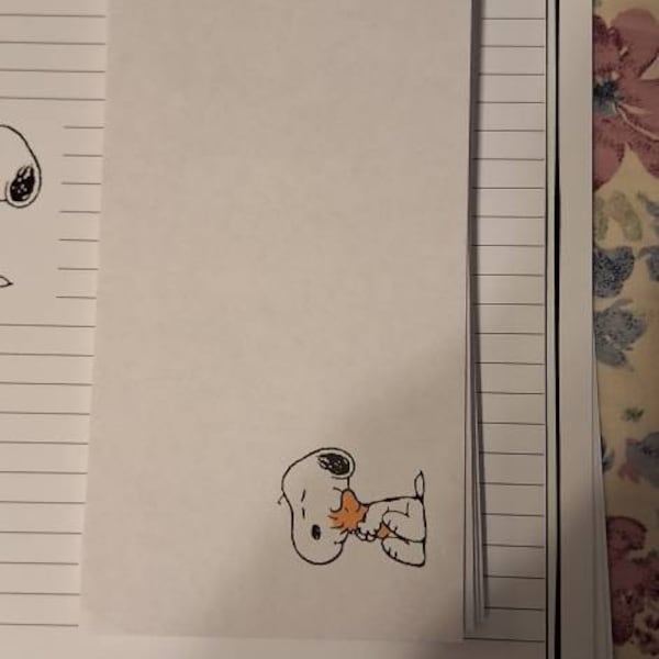 Lined Stationery Set Snoopy and Woodstock - Stationary Writing Paper ...
