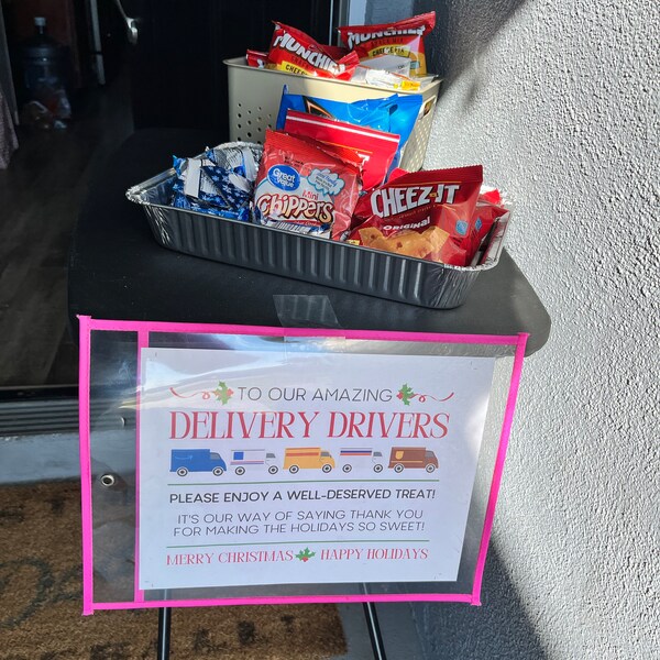 Delivery Driver Thank You Sign Printable, Christmas Package Delivery ...