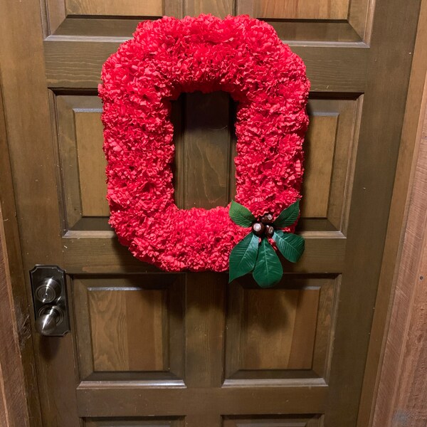 THE Official OSU Block O Wreath With Over 100 Red Silk Carnations, Real ...