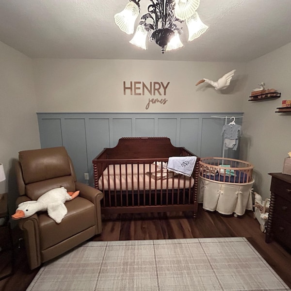 Custom Wood Nursery Name Sign, Custom Nursery Sign, Wood Backdrop, Wood ...