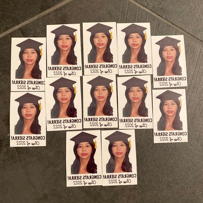 Personalized Graduation Party PHOTO Face Temporary Tattoos // CONGRATS ...
