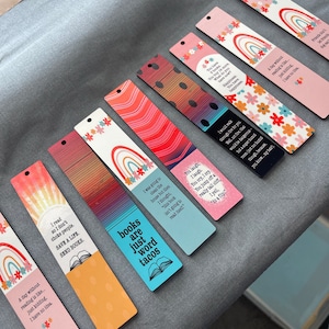 5 BOOK LOVER Bookmark Designs Friends Rainbow Book Club Fun Includes 2 ...