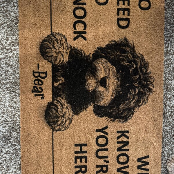 The German Shepherds Door Mat, We Know You ARE Here Shepherd Dogs Door ...