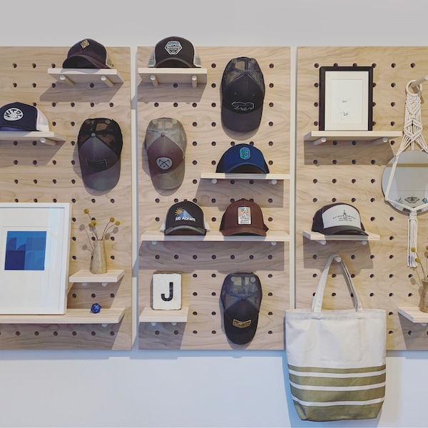 Handmade Birch Plywood Pegboard Shelf/ Kitchen, Retail Display ...