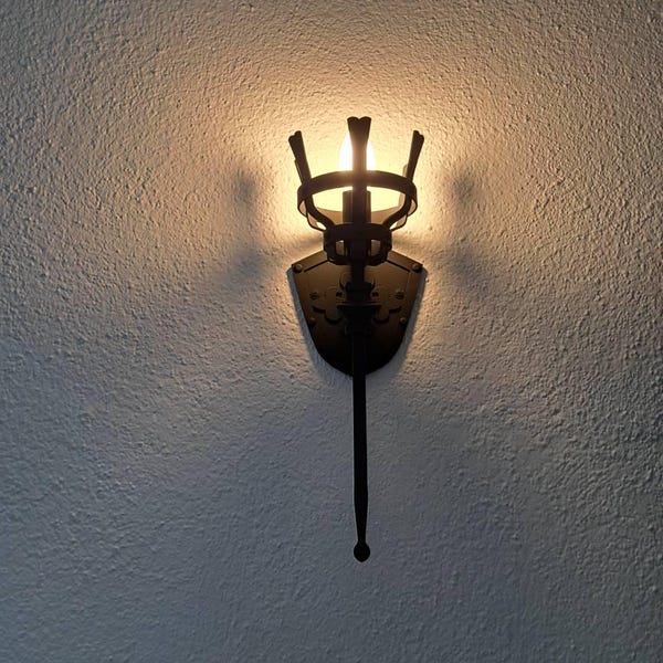 Castle Torch Sconce. Iron Medieval Style Wall Light - Etsy