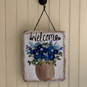 Porch Welcome Sign, Summer Slate Sign, Slate Garden Sign, Door Decor ...