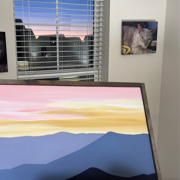 Large 4 Ft SUNSET Blue Ridge Mountain Wall Art |living Decor | Office ...