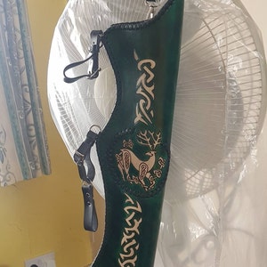 Real Leather Side Quiver With Phoenix Motif / Archer Equipment ...